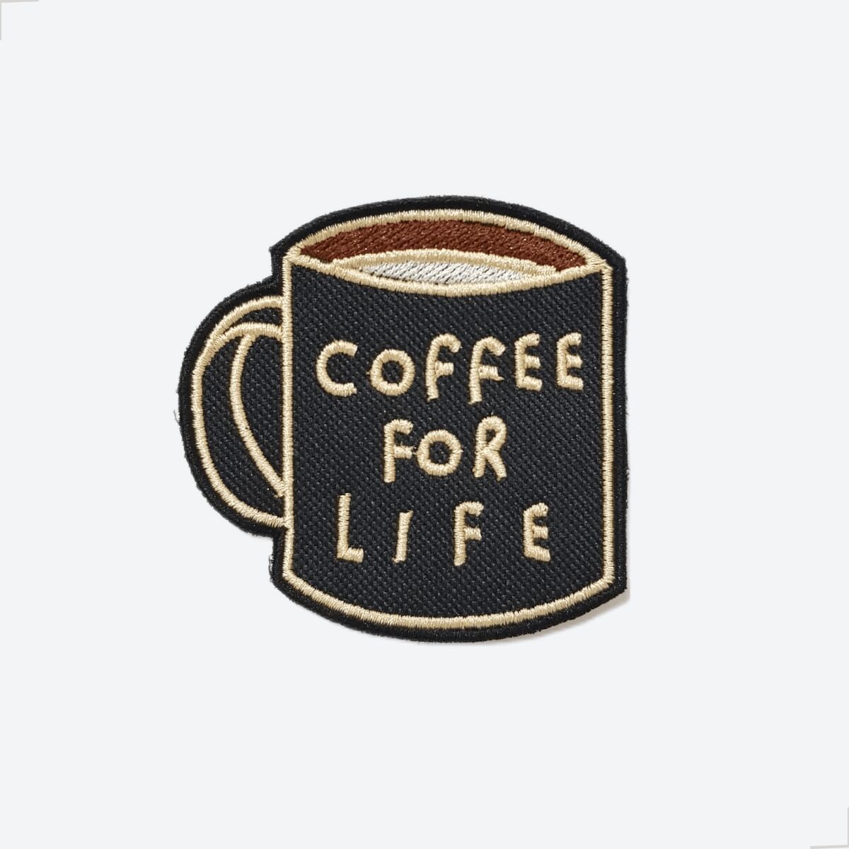 Patch Bordado Decorativo 'Coffee For Life', Xícara de Café - SPW Patches